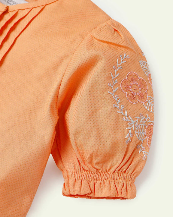 Orange Embroidered Top – ilovehopscotch